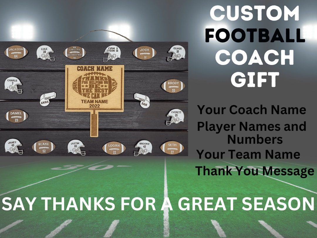 Personalized Football Coach Thank You Plaque | Custom Gift for Youth ...