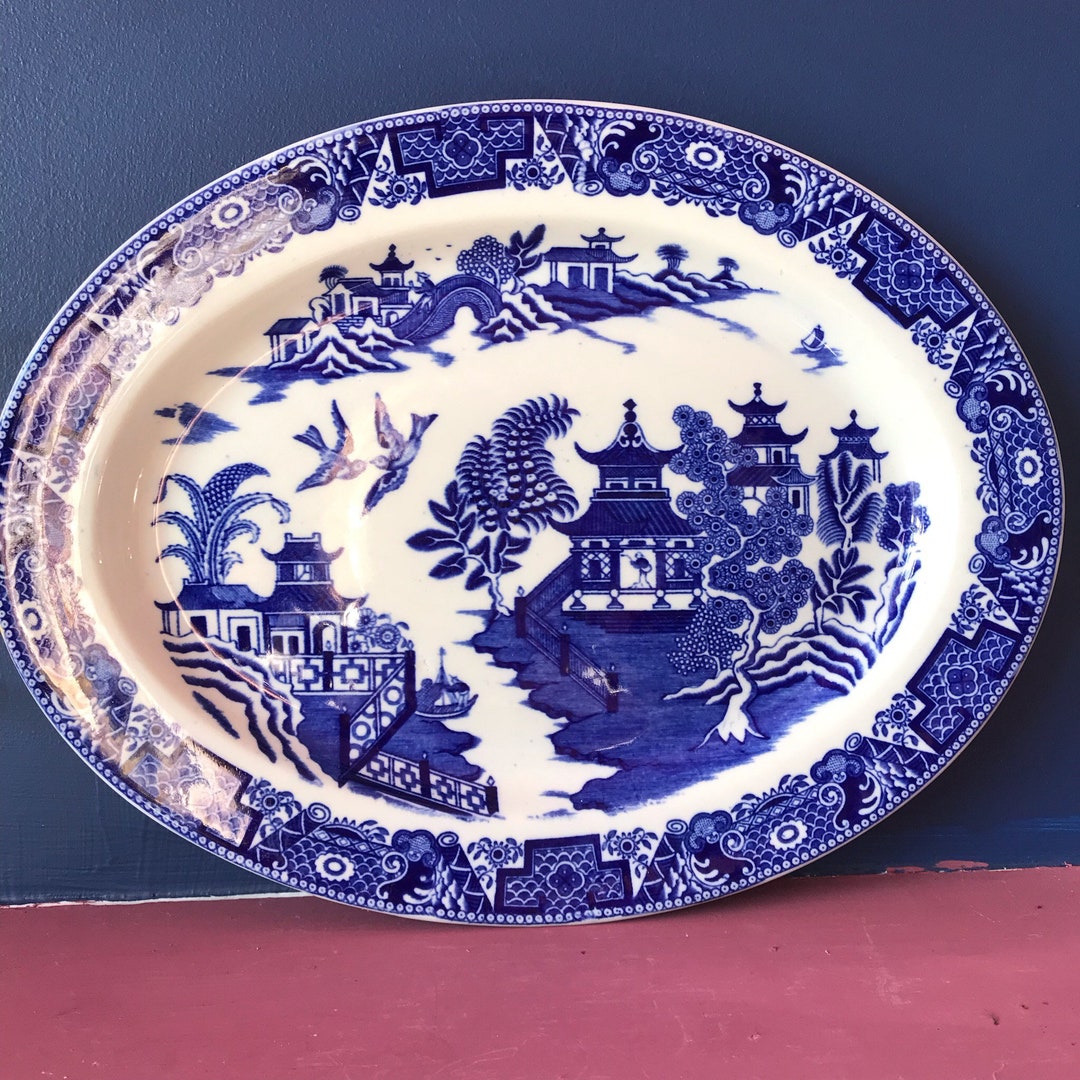 Royal Worcester Vitreous Willow Pattern Serving Dish - 1908 - Etsy