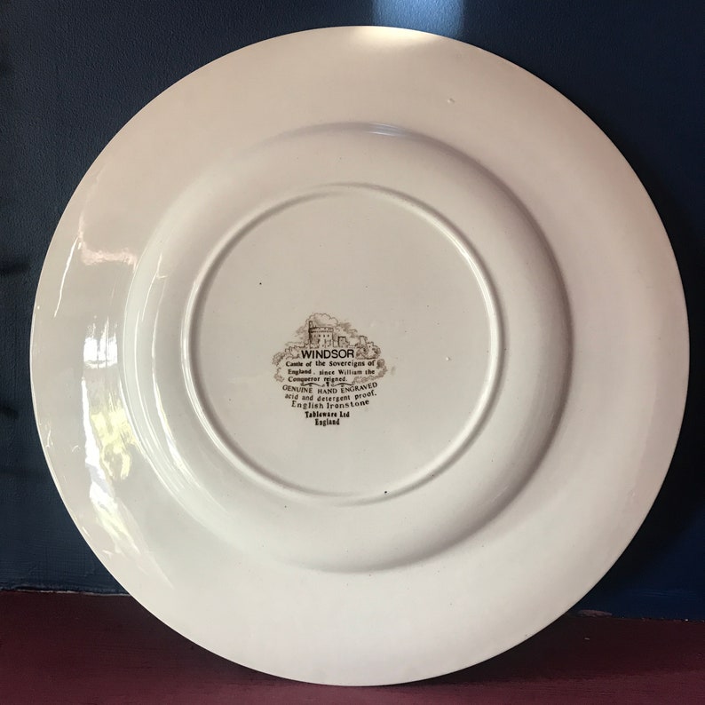 Vintage Brown English Ironstone China Plate -windsor Castle Design ...