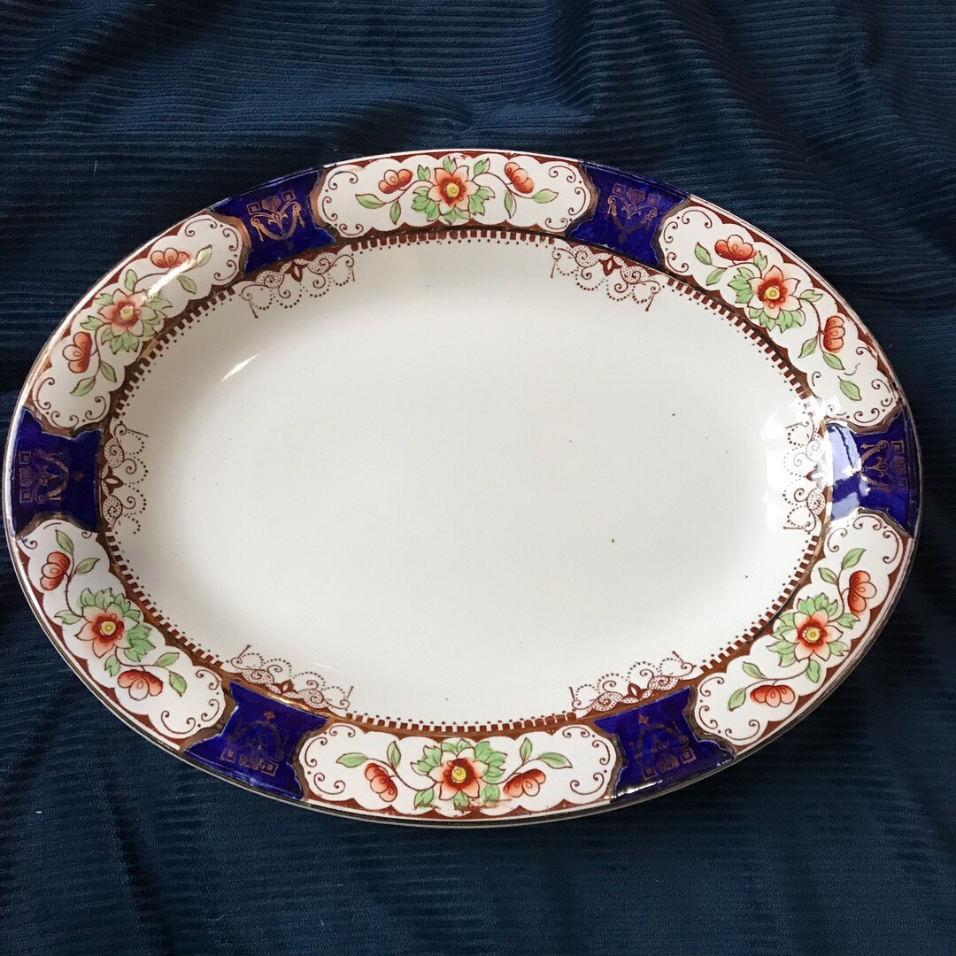 Vintage/antique Burslem Pottery Serving Platter Medium Venice Pattern ...