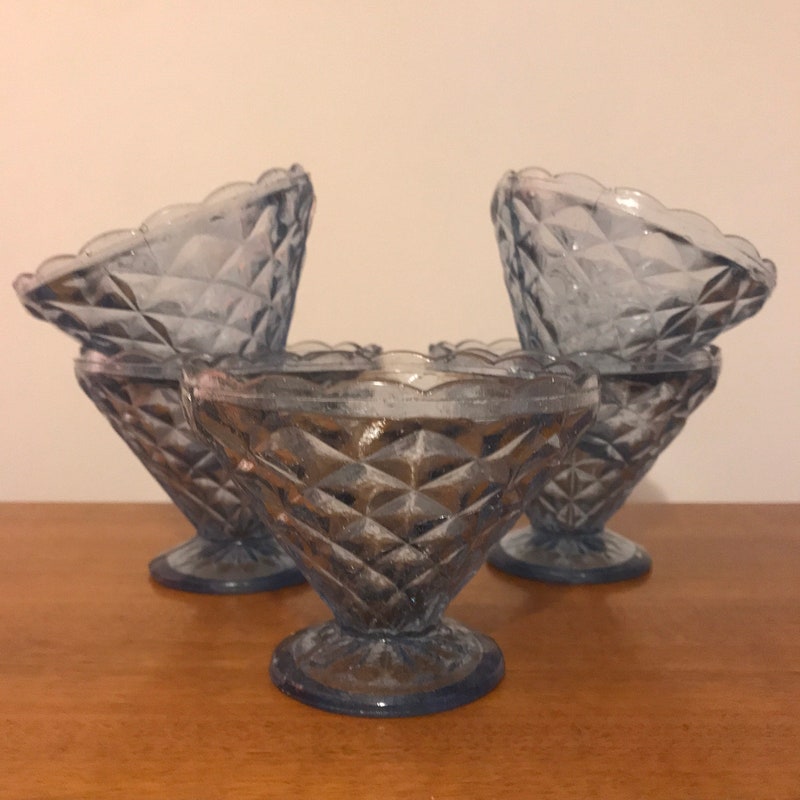 Blue Glass Sundae Dishes - Etsy UK