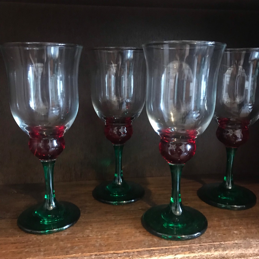 2 X Vintage ‘baroque’ Glass Goblets - Etsy