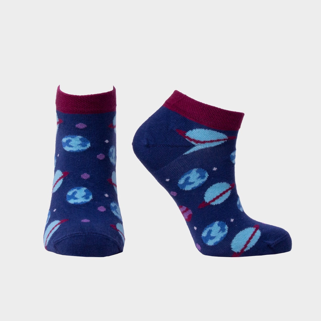 Colorful Sneaker Socks - Planets - Earth - Planets- Earth- Funny Socks ...