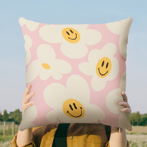 Groovy Smiley Flower Pillow Cover Danish Pastel Pillow Case - Etsy Groovy Smiley Flower Pillow Cover Danish Pastel Pillow Case - Etsy