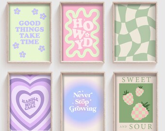 Purple Danish Pastel Poster Set Y2K Aesthetic Room Decor - Etsy