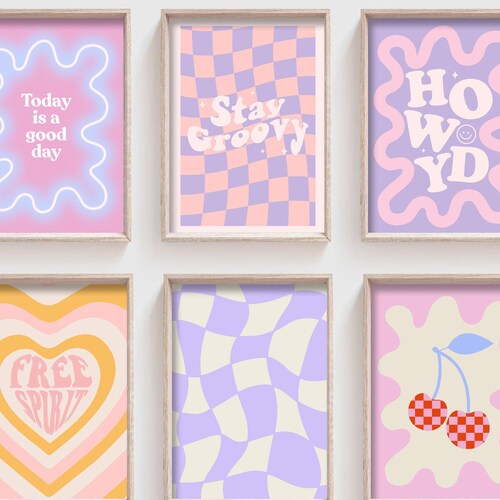 Purple Danish Pastel Poster Set Aesthetic Room Decor - Etsy