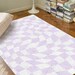 Lilac Checkered Carpet Funky Purple Danish Pastel Decor Rug Bedroom ...