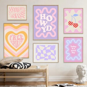 Purple Pink Danish Pastel Poster Set Pinterest Prints Aesthetic Room Decor Postive Quote Matisse ...