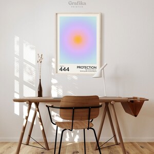 Angel Number 444 Poster Trendy Purple Blue Gradient Aura - Etsy