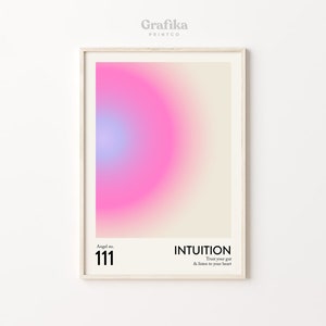 Angel Number Poster Set of 9 Trendy Gradient Aura Energy Spiritual Wall ...