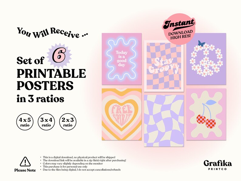 Purple Pink Danish Pastel Poster Set Pinterest Prints - Etsy