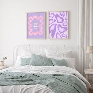 Purple Danish Pastel Poster Set Aesthetic Room Decor Pinterest Prints Butterfly Flower ...