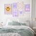 Purple Danish Pastel Poster Set Y2K Aesthetic Room Decor Pinterest Prints Butterfly Swirl Flower ...