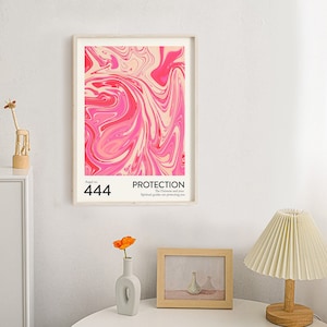 Angel Number 444 Poster Trendy Pink Cute Swirl Liquid Aura - Etsy