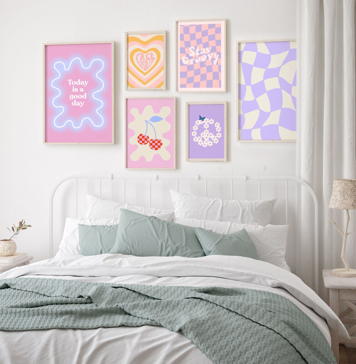 Purple Pink Danish Pastel Poster Set Pinterest Prints - Etsy