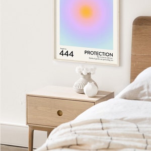 Angel Number 444 Poster Trendy Purple Blue Gradient Aura - Etsy