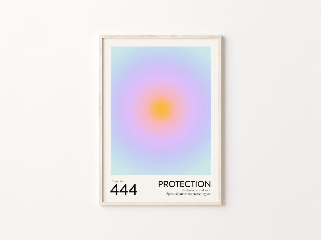 Angel Number 444 Poster Trendy Purple Blue Gradient Aura - Etsy
