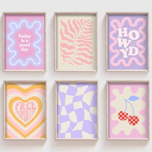 Purple Pink Danish Pastel Poster Set Pinterest Prints Aesthetic Room Decor Postive Quote Matisse ...