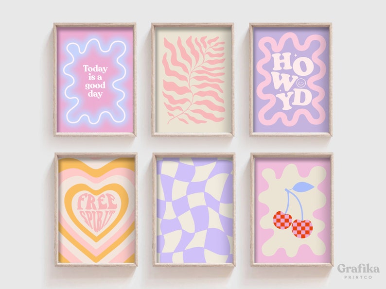 Purple Pink Danish Pastel Poster Set Pinterest Prints - Etsy