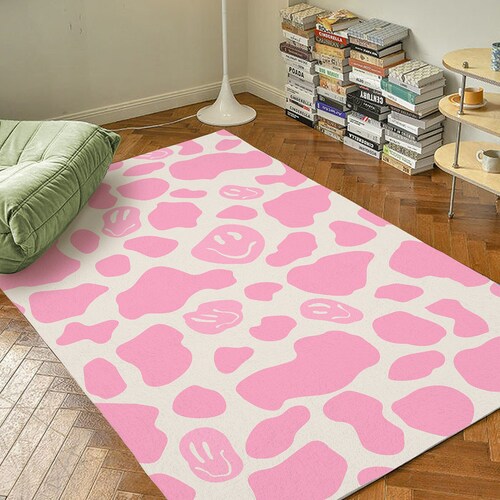 Pink Smiley Cow Print Carpet Funky Danish Pastel Decor Rug - Etsy