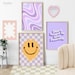 Purple Danish Pastel Poster Set Y2K Aesthetic Room Decor Pinterest Prints Butterfly Swirl Flower ...
