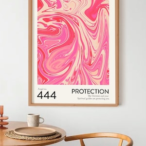Angel Number 444 Poster Trendy Pink Cute Swirl Liquid Aura - Etsy