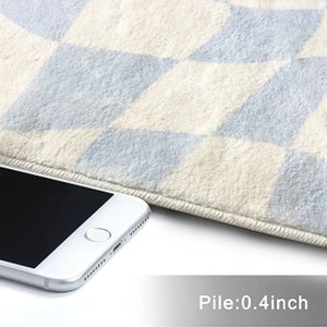 Funky Checkered Rug in Pastel Blue Danish Pastel Decor Rug Bedroom ...