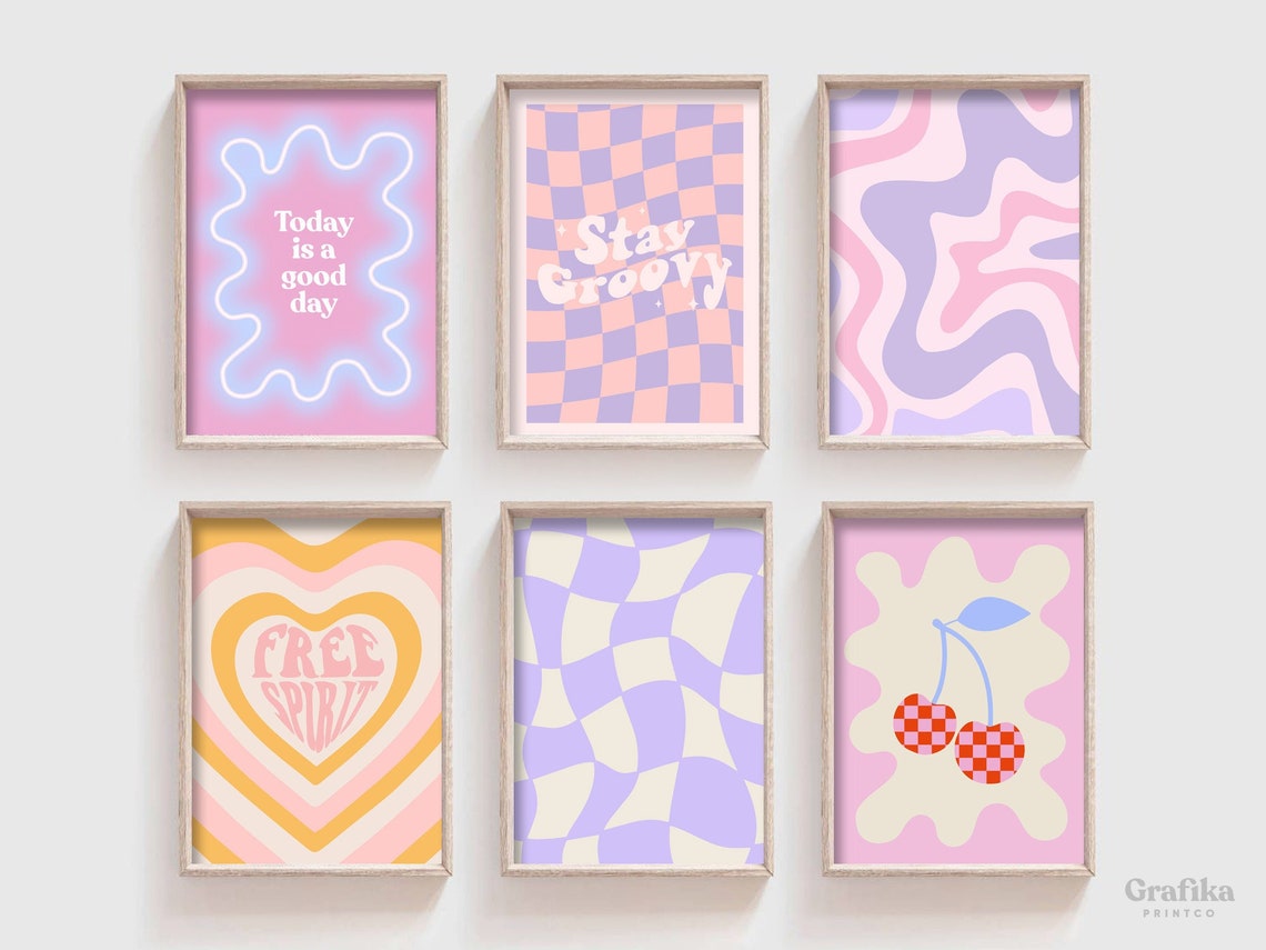 Purple Pink Danish Pastel Poster Set Pinterest Prints - Etsy