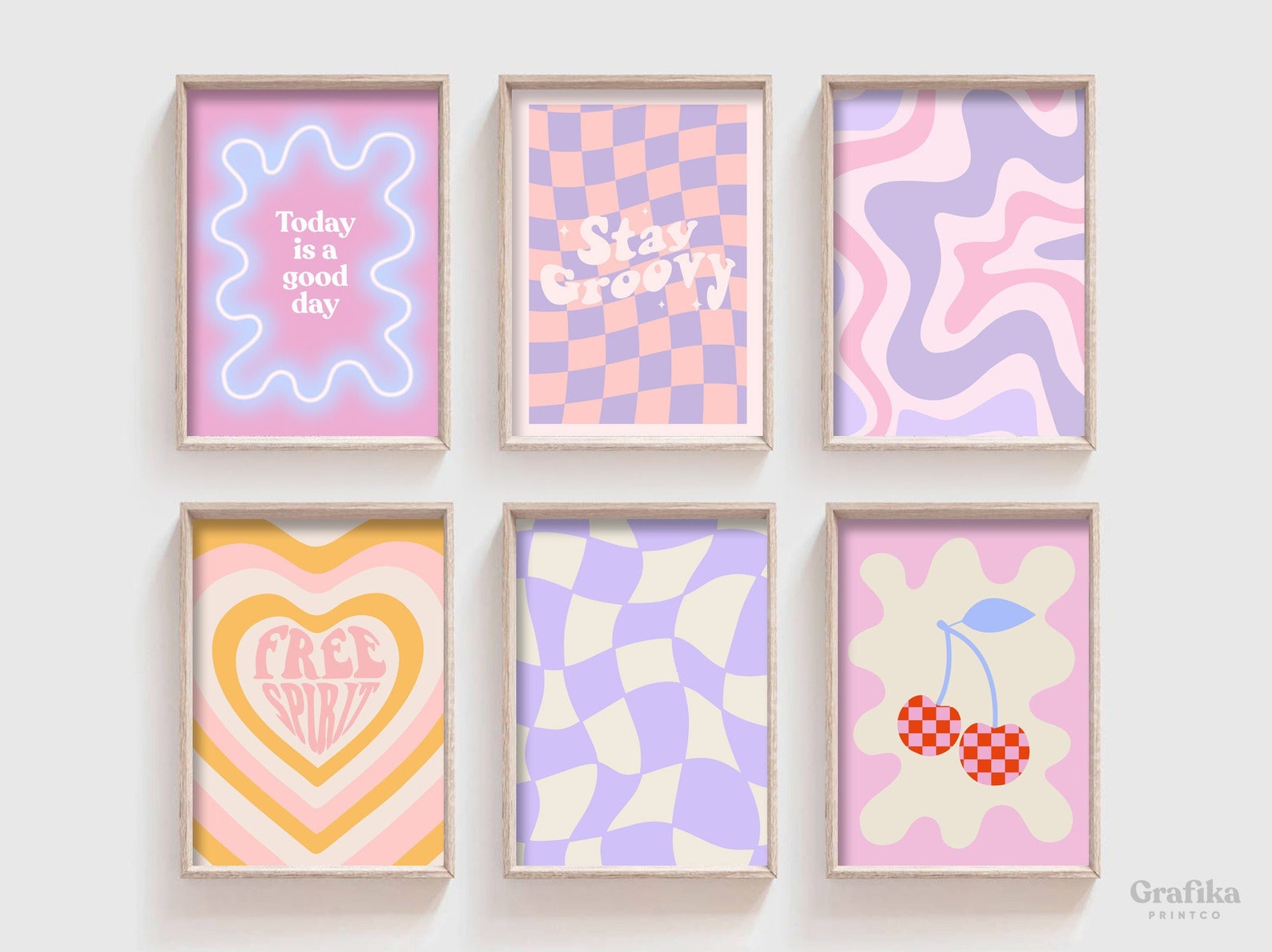 Purple Pink Danish Pastel Poster Set Pinterest Prints - Etsy