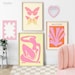 Danish Pastel Poster Set Pink Yellow Pastel Prints - Etsy