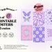Purple Danish Pastel Poster Set Y2K Aesthetic Room Decor Pinterest Prints Butterfly Swirl Flower ...