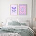 Purple Danish Pastel Poster Set Y2K Aesthetic Room Decor Pinterest Prints Butterfly Swirl Flower ...