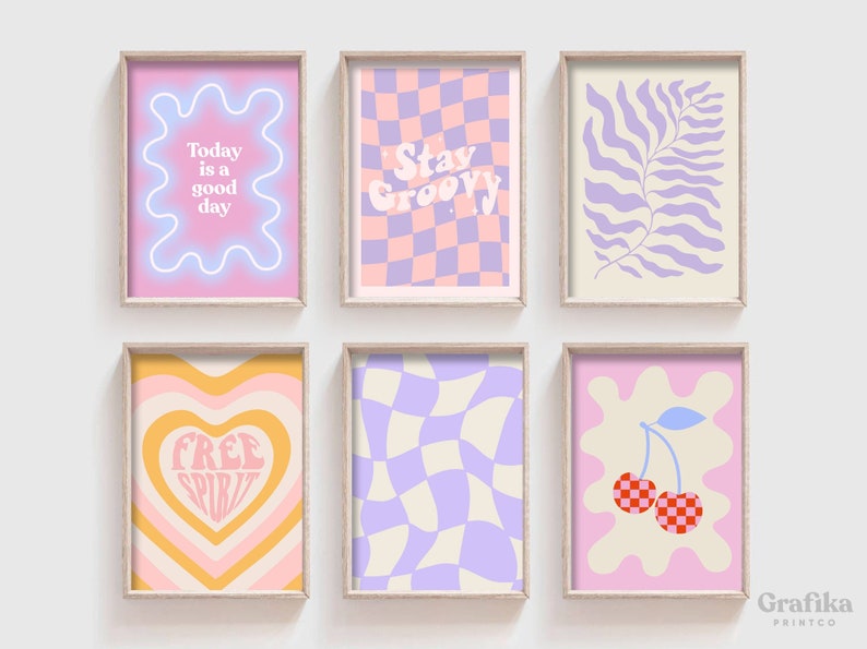 Purple Pink Danish Pastel Poster Set Pinterest Prints - Etsy UK