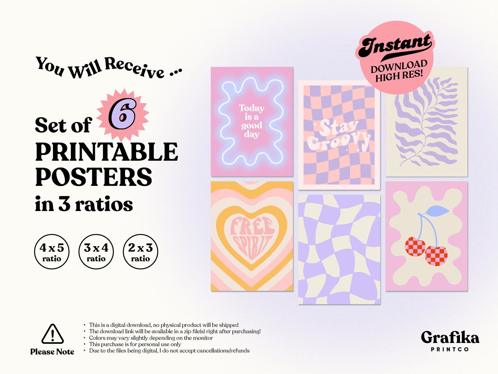 Purple Pink Danish Pastel Poster Set Pinterest Prints - Etsy