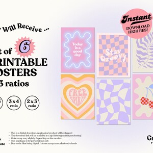 Purple Pink Danish Pastel Poster Set Pinterest Prints - Etsy UK