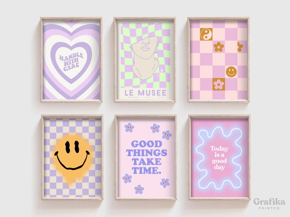 Danish Pastel Purple Pink Poster Set Pinterest Prints - Etsy