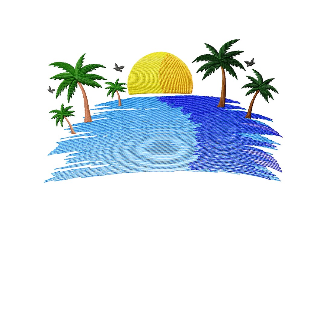 Sunset Embroidery Design,sun Embroidery,summer Embroidery,summer ...