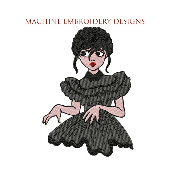 Wednesday Addams Machine Embroidery - Etsy