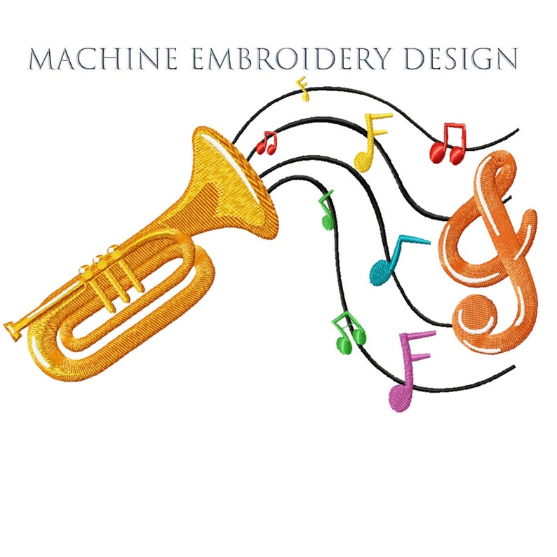 Flute Embroidery Designmusical Notes Embroidery Designparty - Etsy