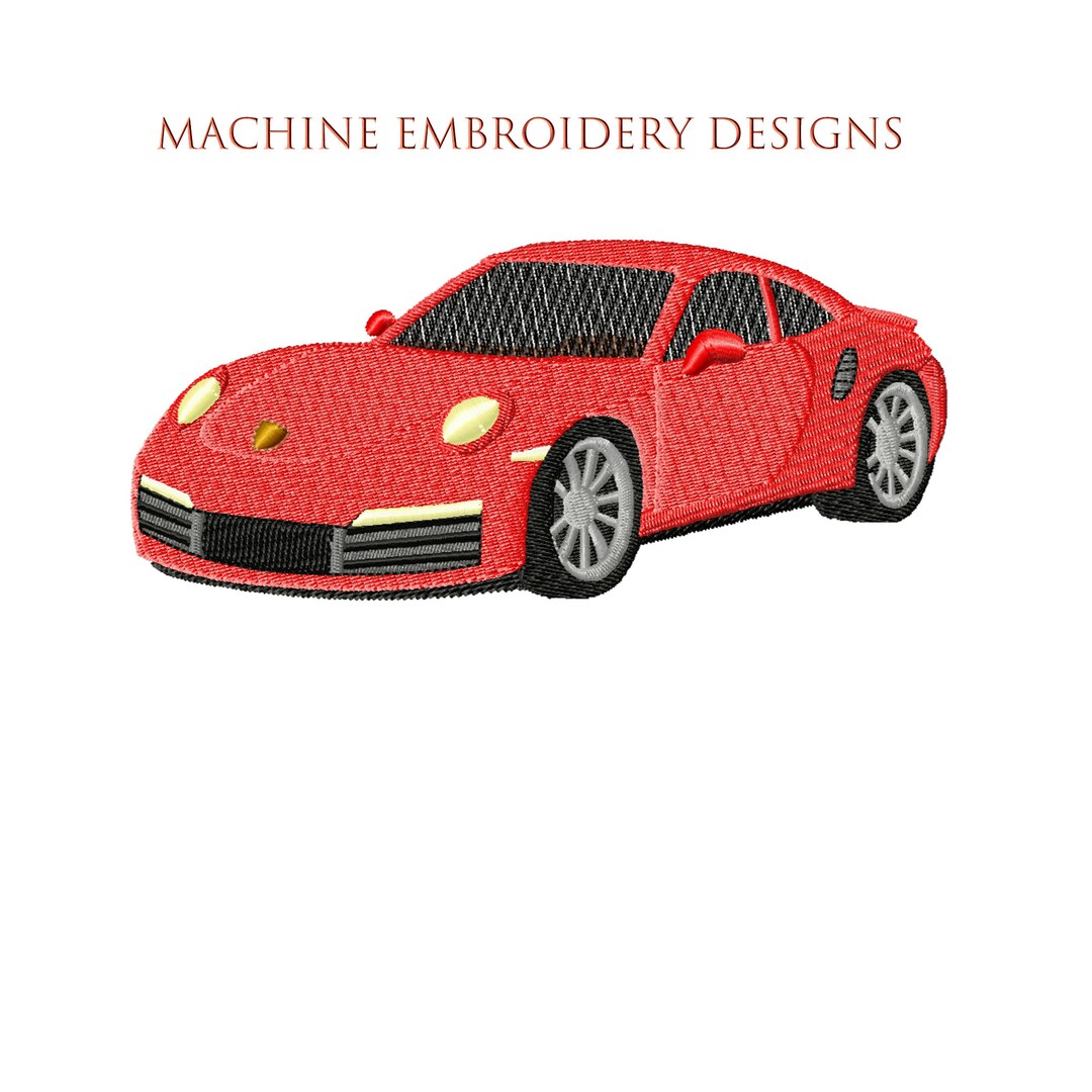 Red Car Embroidery Designcar Embroidery Designsembroidery - Etsy