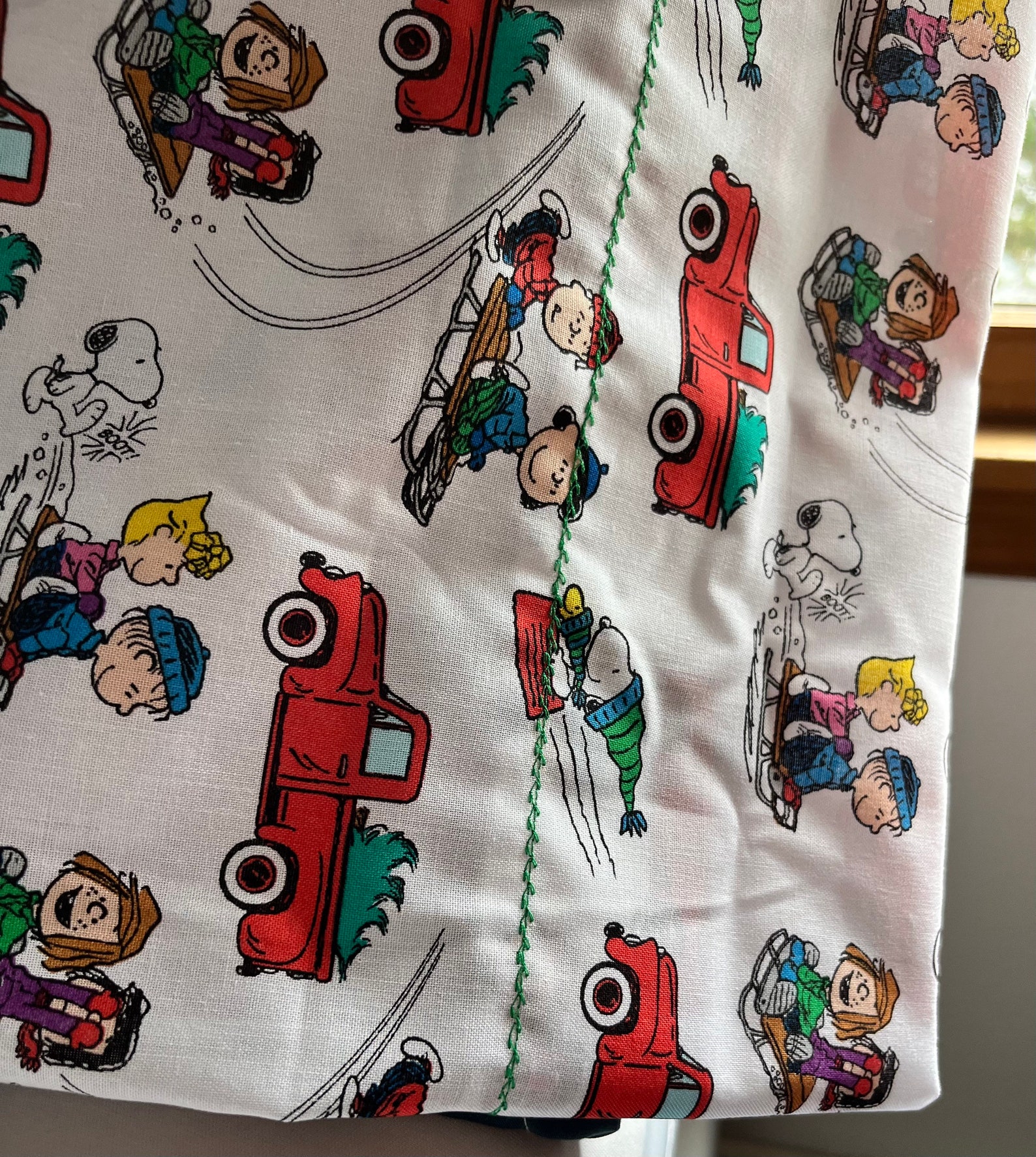 Pillowcase Handmade Charlie Brown Snoopy Peanuts Xmas and - Etsy
