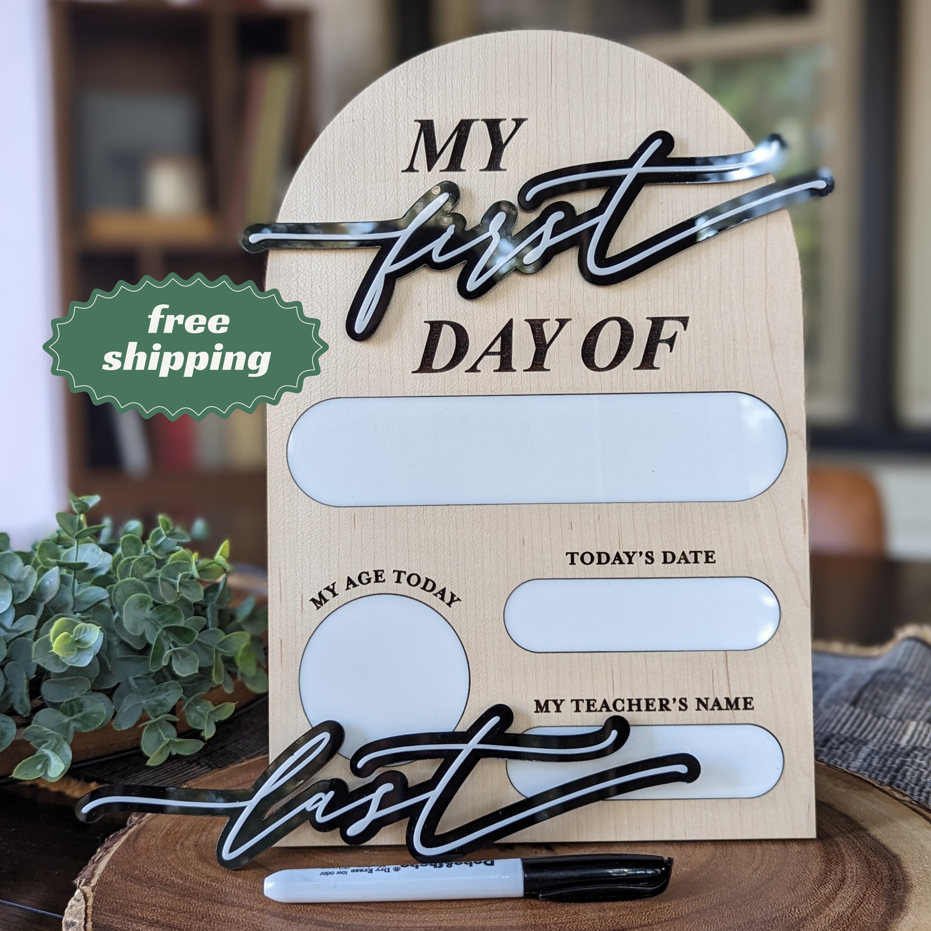 School Milestones Prop Board | First & Last Day of School Details Sign ...