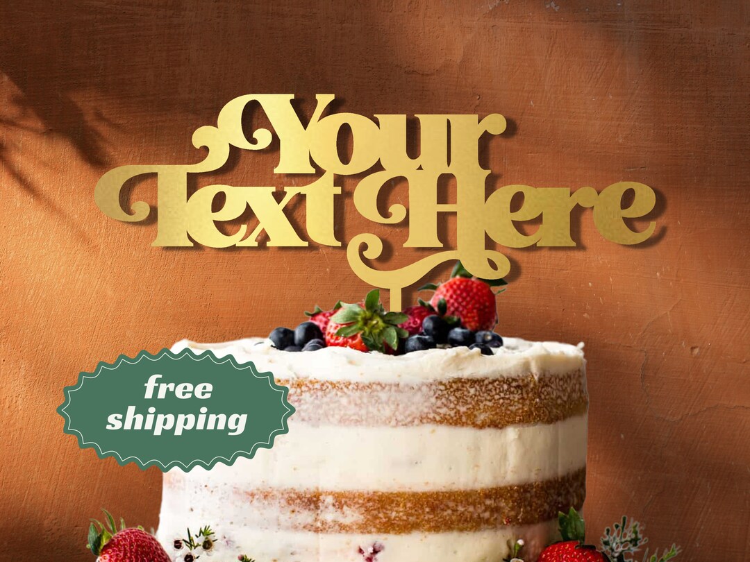 Personalized Retro Cake Topper | Customized Saying | Custom Groovy ...