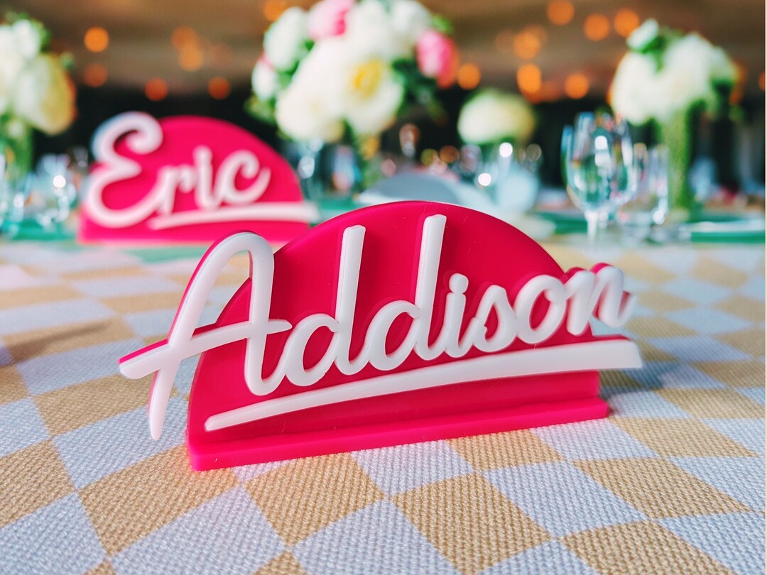 Personalized Arch Place Cards | Wedding Name Cards | Custom Acrylic ...