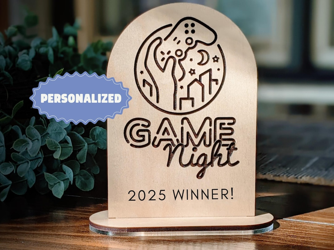 Custom Game Night Trophy | Friends Family Game Night | Personalized ...