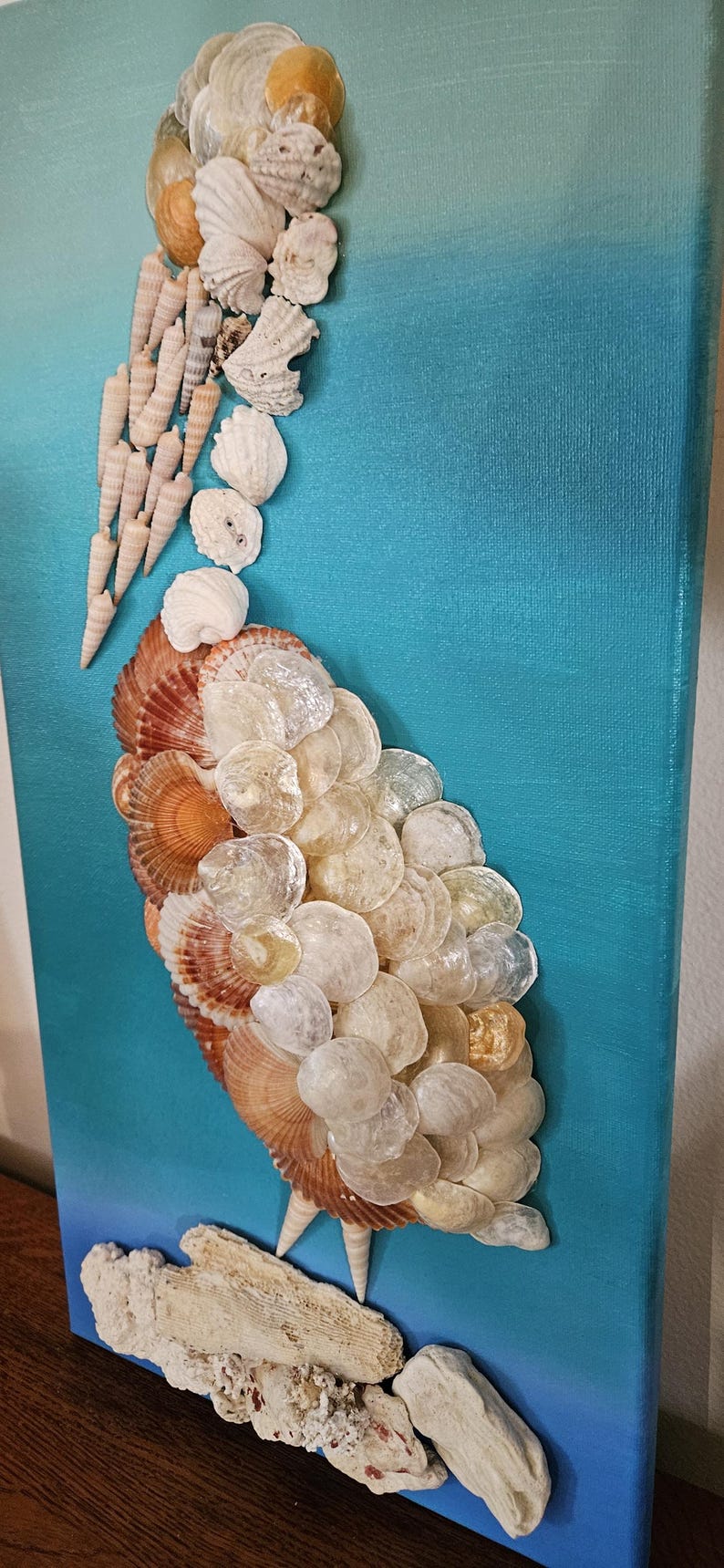 Pelican Wall Hanging - Sea Shell Art - Tropical Decor - Etsy