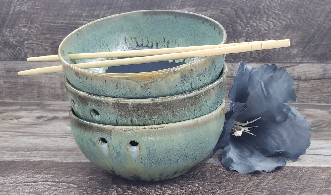 Hand Thrown Ceramic Ramen Noodle Bowls, Also for Soup, Cereal, or Salad ...