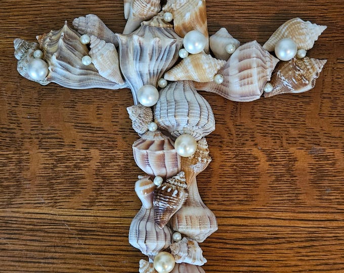 Wall Hanging Seashell Cross - Sea Shell Art - Tropical Decor - Etsy