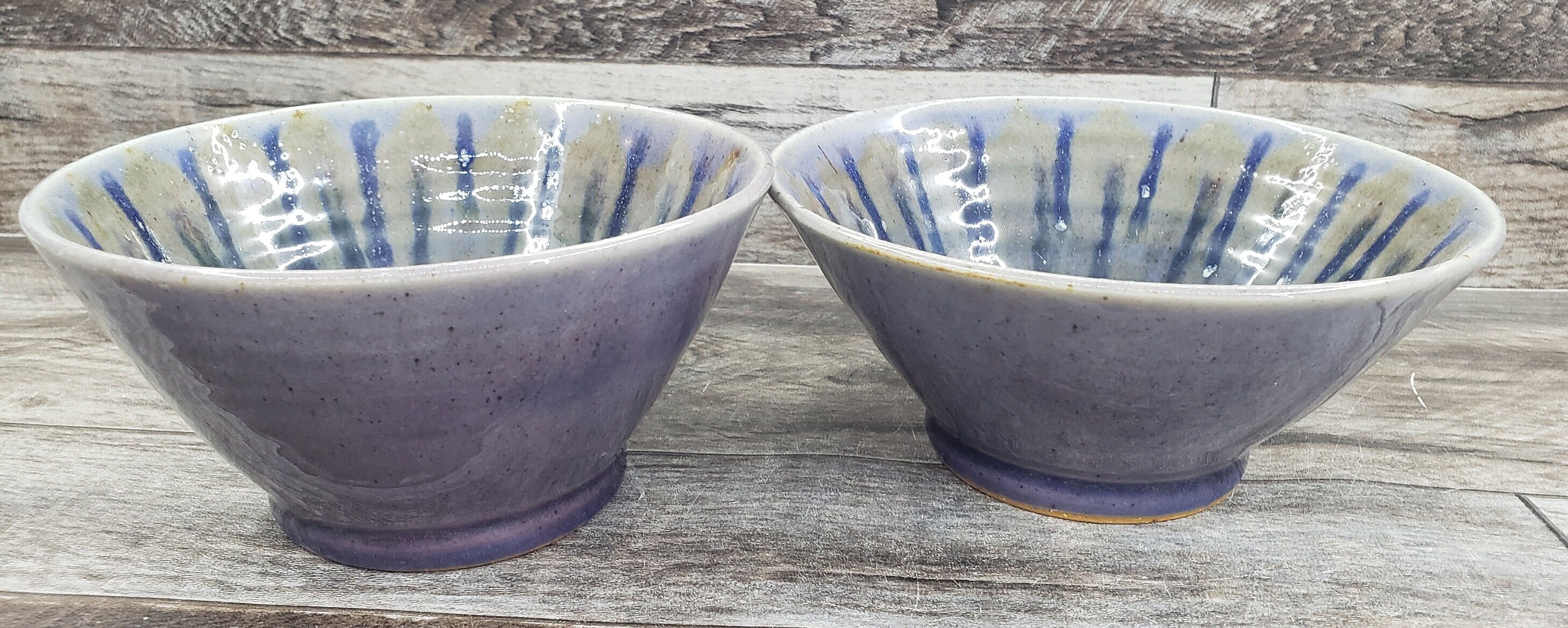 Pottery Thrown Bowls Two Abstract Serving Bowls, Soup, Salad, Ice Cream ...