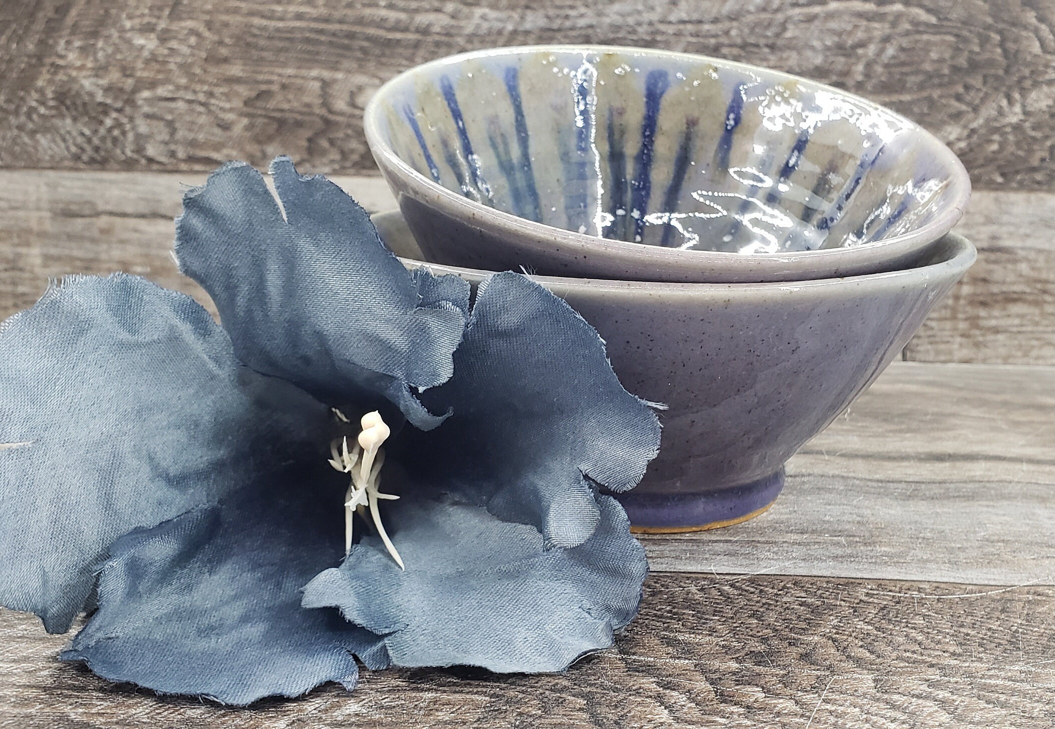 Pottery Thrown Bowls Two Abstract Serving Bowls, Soup, Salad, Ice Cream ...